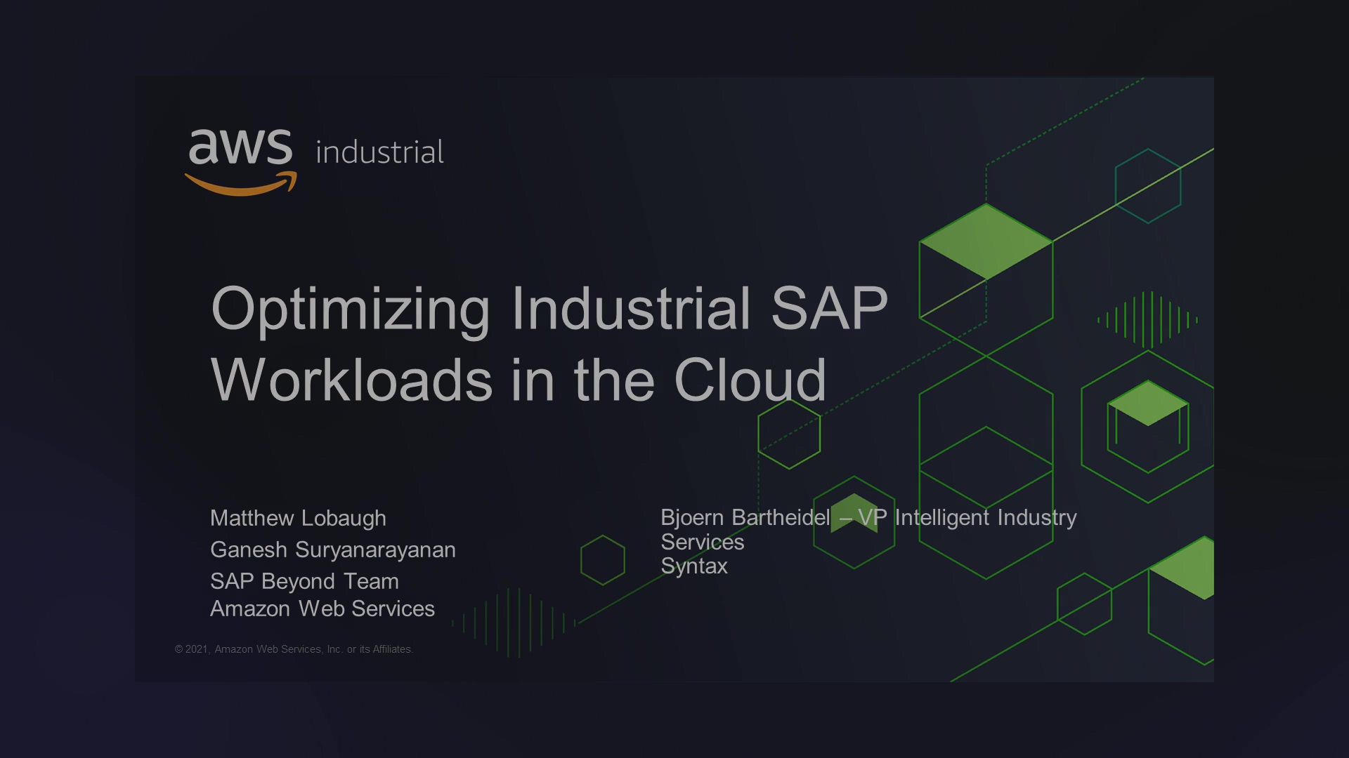 Optimizing Industrial SAP Workloads in the Cloud | On-Demand Webinar Optimizing Industrial SAP Workloads in the Cloud | On-Demand Webinar